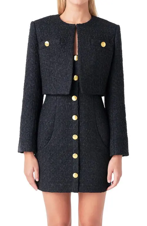 Endless Rose Crop Tweed Jacket