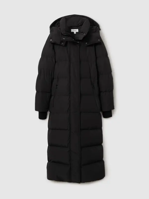 REISS Dalby Longline Hooded Puffer Coat