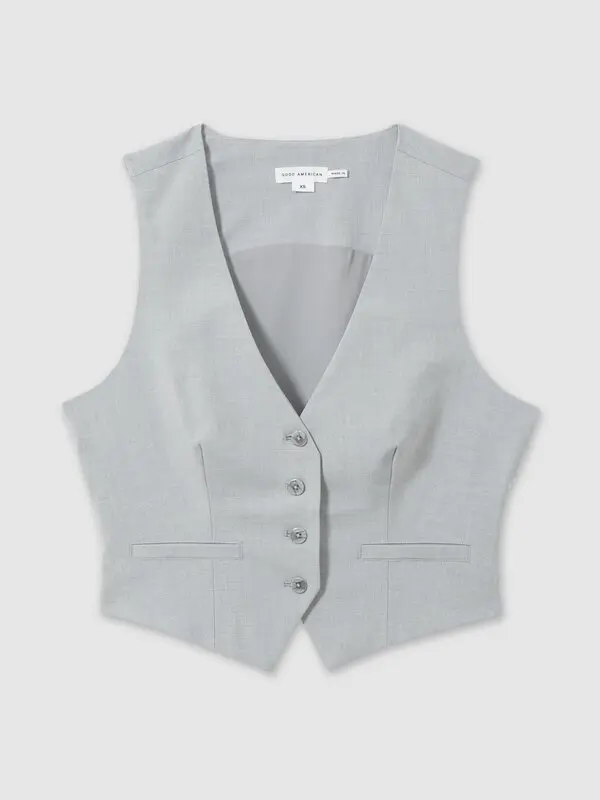 Good American Sharkskin Suit Waistcoat