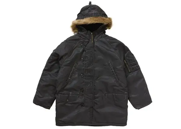 Supreme Washed Flight Satin N 3b Parka Jacket - Black