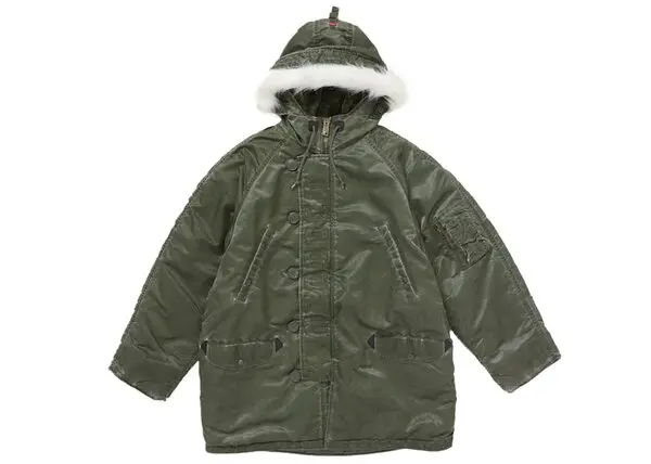 Supreme Washed Flight Satin N 3b Parka Jacket - Olive | Editorialist