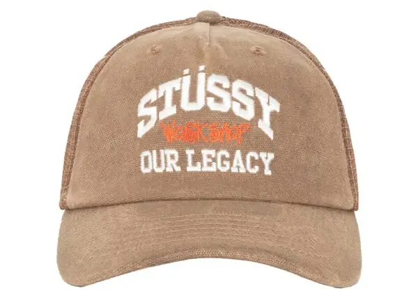 StÜssy X Our Legacy Work Shop Low Profile Trucker Cap - Brown