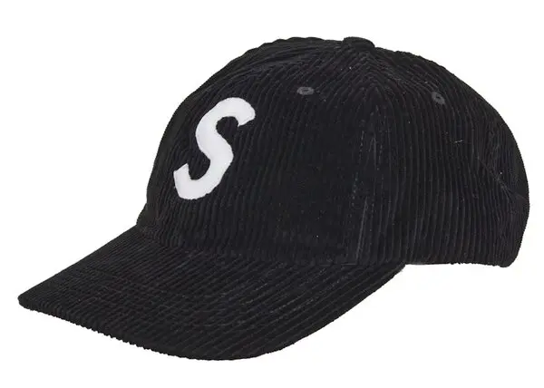 Supreme Corduroy S Logo 6-panel Cap - Black