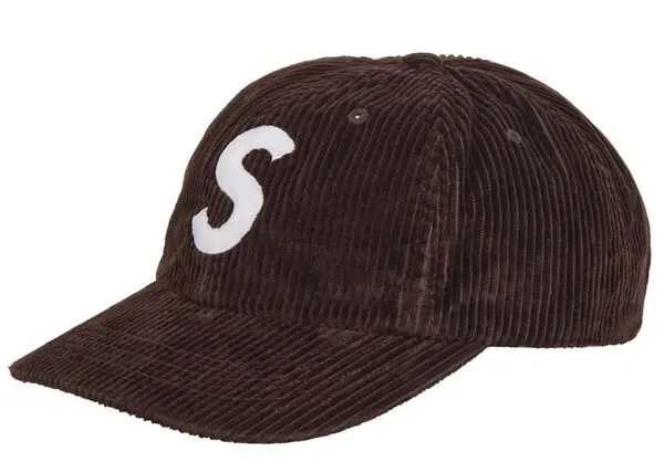 Supreme Corduroy S Logo 6 Panel Cap - Dark Brown