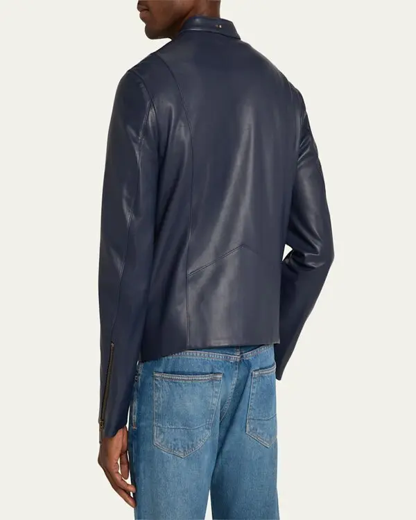 SAVAS Leather Racer Jacket - Black