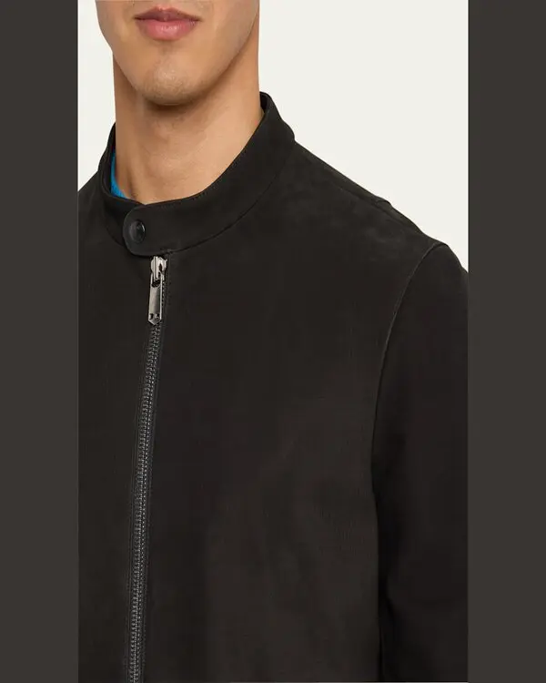SAVAS Leather Racer Jacket - Black