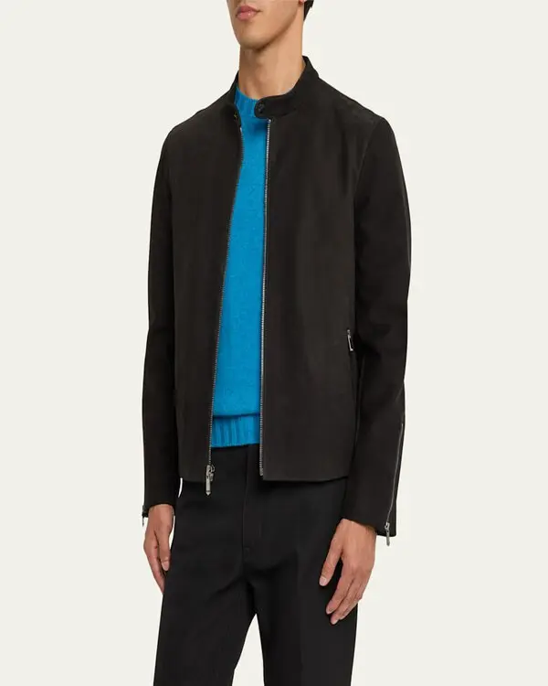 SAVAS Leather Racer Jacket - Black
