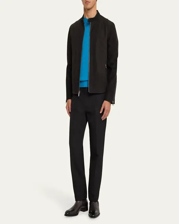 SAVAS Leather Racer Jacket - Black