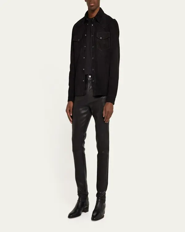SAVAS Lowry Leather Overshirt - Black