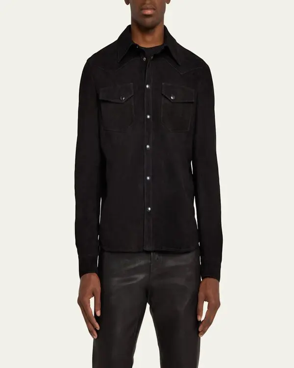 SAVAS Lowry Leather Overshirt - Black