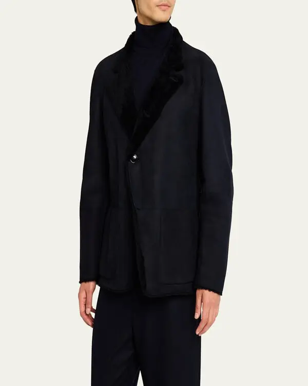 Giorgio Armani Suede Shearling Jacket