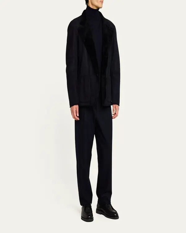 Giorgio Armani Suede Shearling Jacket