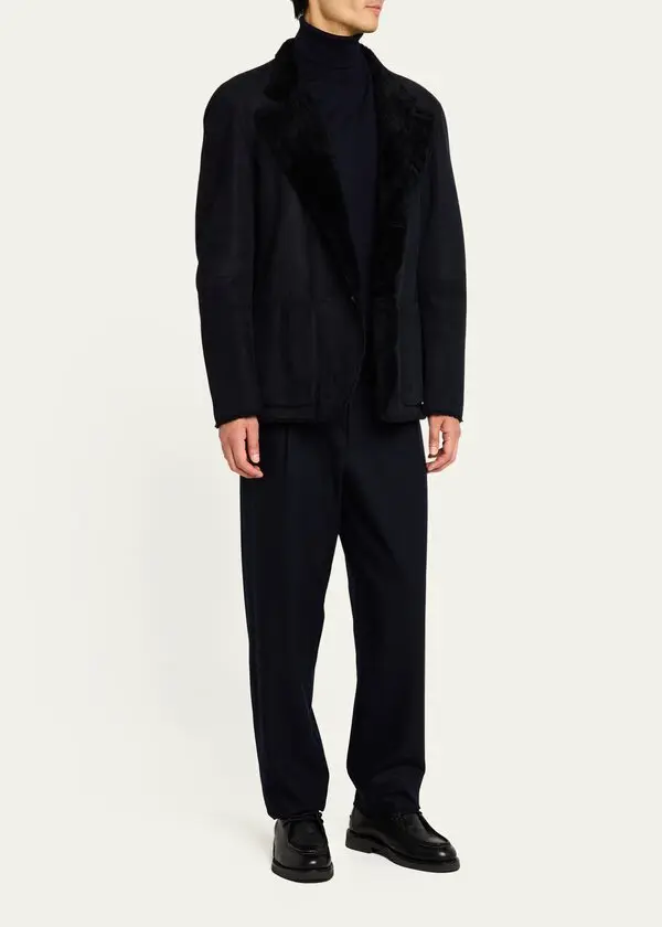 Giorgio Armani Suede Shearling Jacket