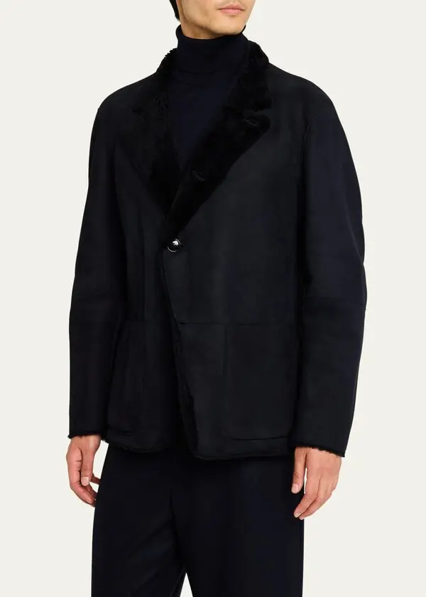 Giorgio Armani Suede Shearling Jacket