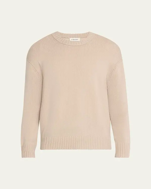 FRAME Wool-cashmere Crewneck Sweater - Grey Beige