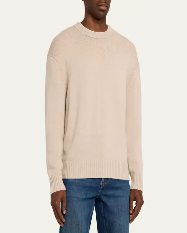 FRAME Wool-cashmere Crewneck Sweater - Grey Beige