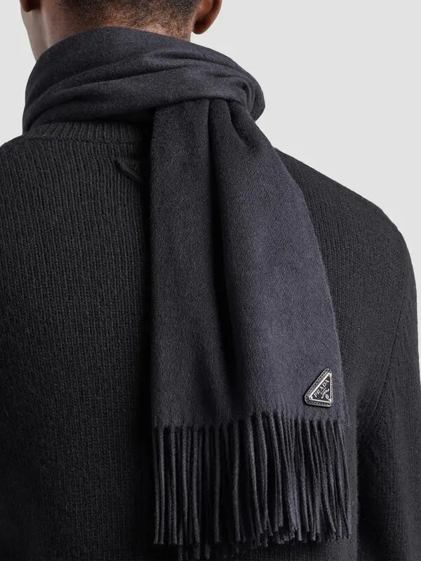 Prada Silk And Cashmere Scarf - Black