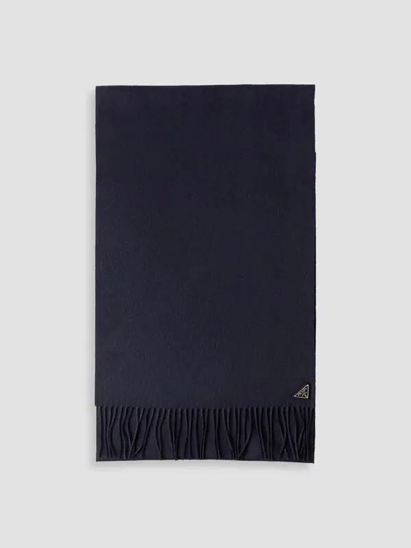 Prada Silk And Cashmere Scarf - Blue