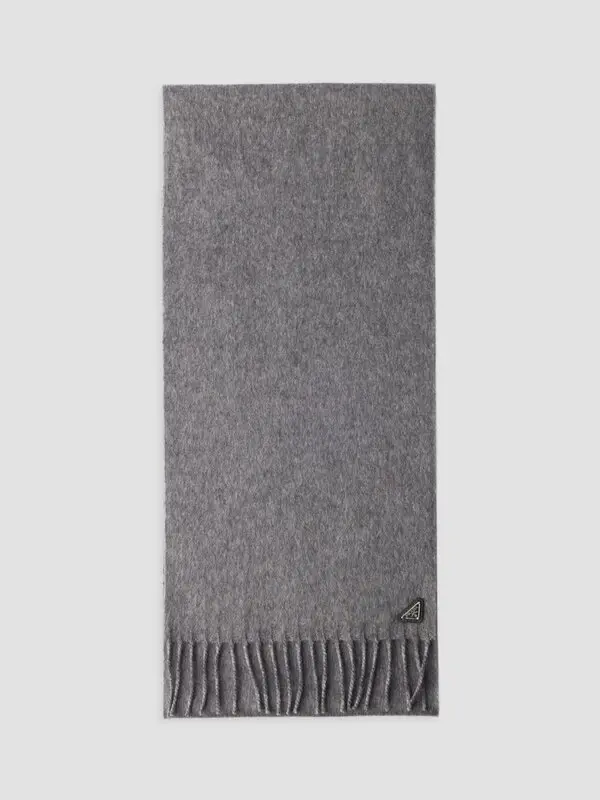 Prada Silk And Cashmere Scarf - Grey