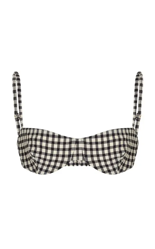 JUILLET Ingrid Balconette Bikini Top - Plaid