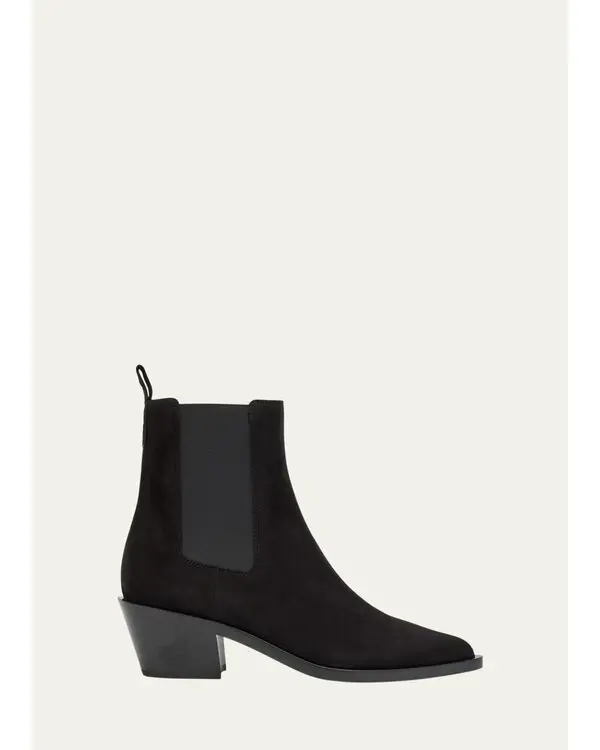 GIANVITO ROSSI Wylie Suede Chelsea Booties - Black