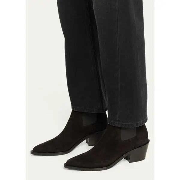 GIANVITO ROSSI Wylie Suede Chelsea Booties - Black