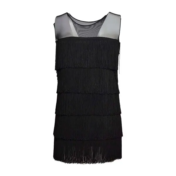 Norma Kamali Fringe Dress - Nero