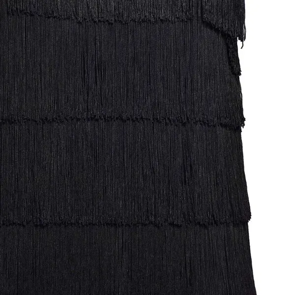 Norma Kamali Fringe Dress - Nero