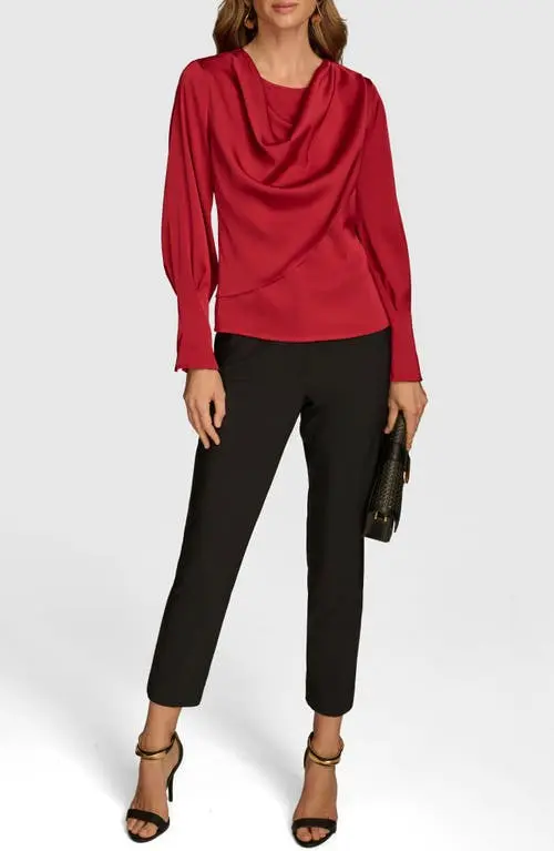 Donna Karan New York Satin Cowl Neck Top
