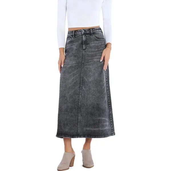 WASH LAB DENIM Remi Maxi Skirt - Remi Grey