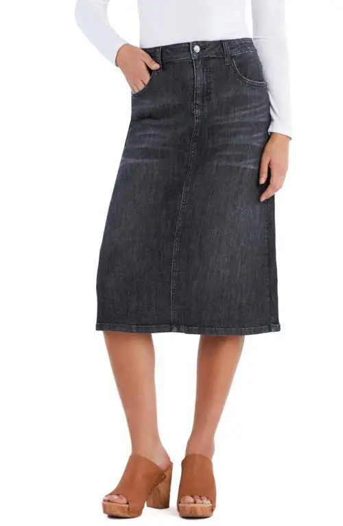 WASH LAB DENIM Slick Midi Skirt