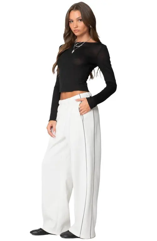 EDIKTED Piped Wide Leg Sweatpants