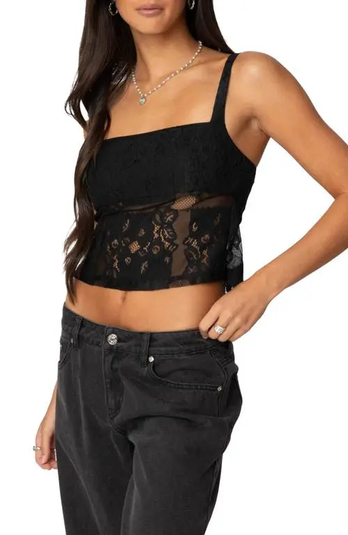 EDIKTED Gwyn Mixed Lace Tank