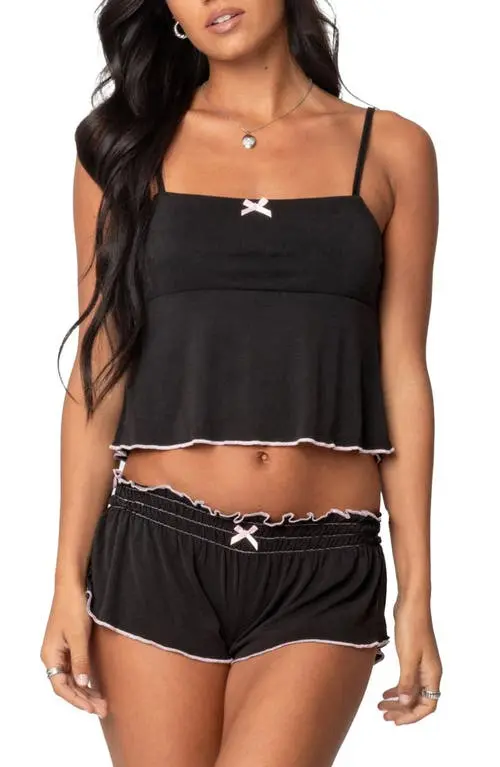 EDIKTED Alice Peplum Camisole - Black