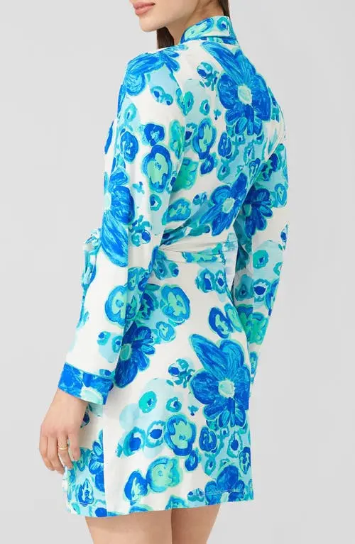 ALIVIA Joey Print Robe - Floral Pond Blue