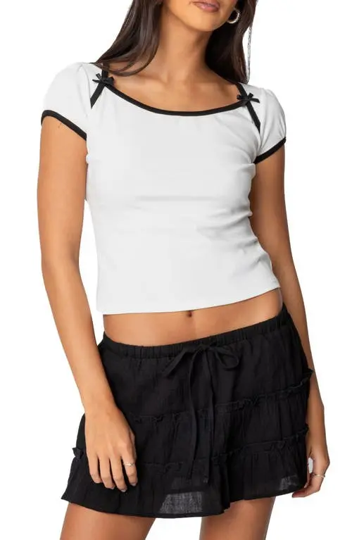 EDIKTED Rashelle Contrast Bow Top