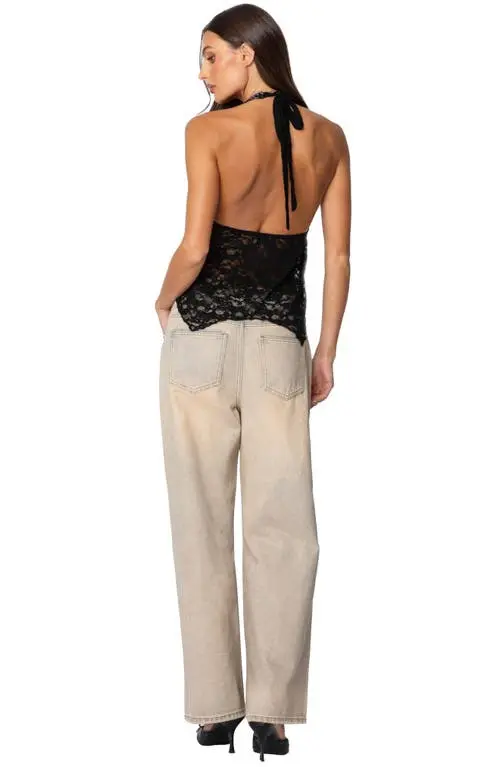EDIKTED Low Rise Wide Leg Jeans