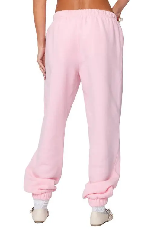 EDIKTED Clark Oversized Sweatpants - Light-pink