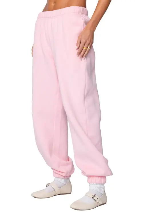 EDIKTED Clark Oversized Sweatpants - Light-pink