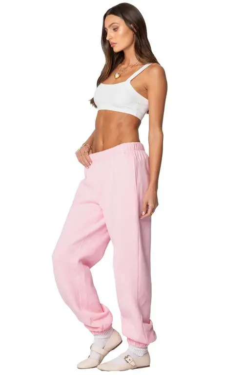 EDIKTED Clark Oversized Sweatpants - Light-pink