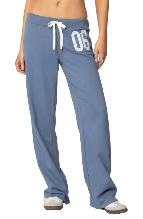 EDIKTED 06 Wide Leg Drawstring Sweatpants - Blue