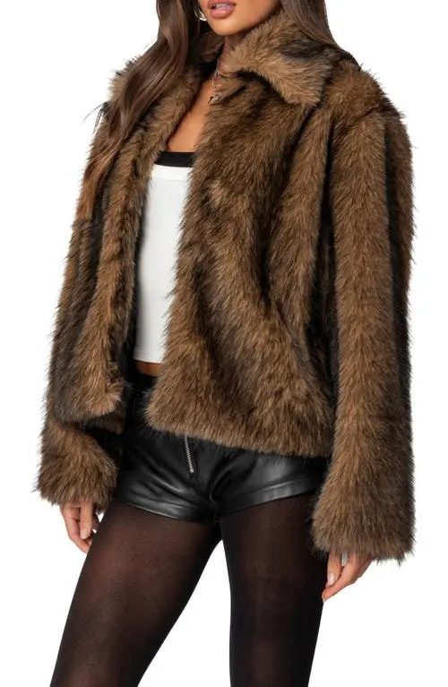 EDIKTED Faux Fur Jacket