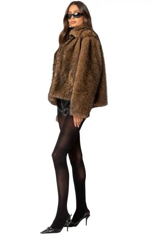 EDIKTED Faux Fur Jacket