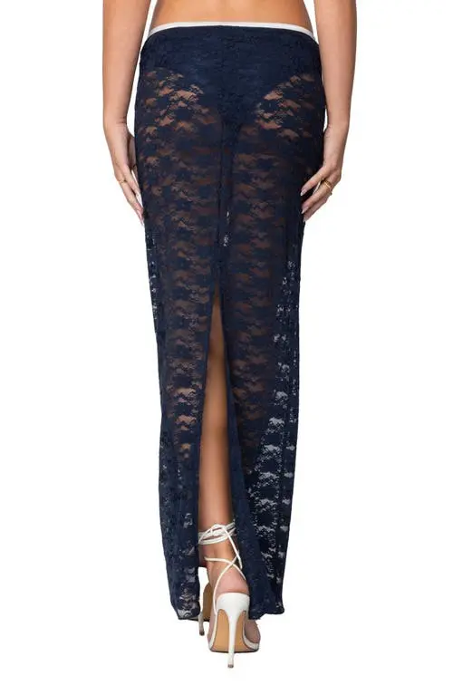 EDIKTED Vara Sheer Lace Maxi Skirt