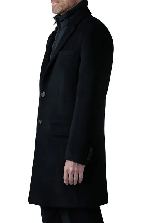 Mackage Skai-slb Virgin Wool Coat With Removable Down Bib - Black
