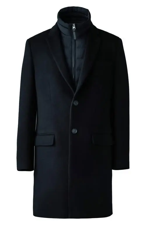 Mackage Skai-slb Virgin Wool Coat With Removable Down Bib - Black