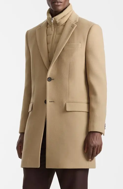 Mackage Skai-slb Virgin Wool Coat With Removable Down Bib - Light Camel