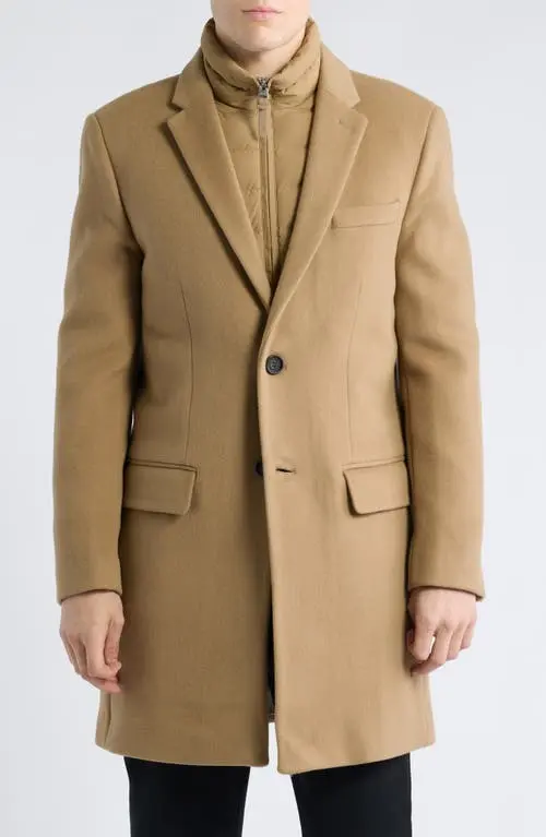 Mackage Skai-slb Virgin Wool Coat With Removable Down Bib - Light Camel