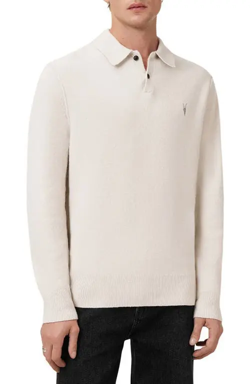 ALLSAINTS Statten Polo Sweater - Cloudy White