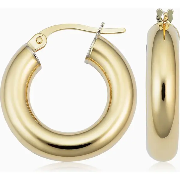 ORADINA 14k Gold Midi Hoop Earrings - Yellow Gold